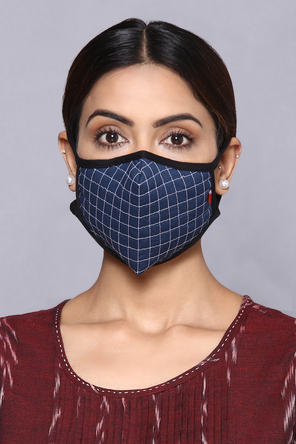 Indigo Cotton Solid Mask at Biba India