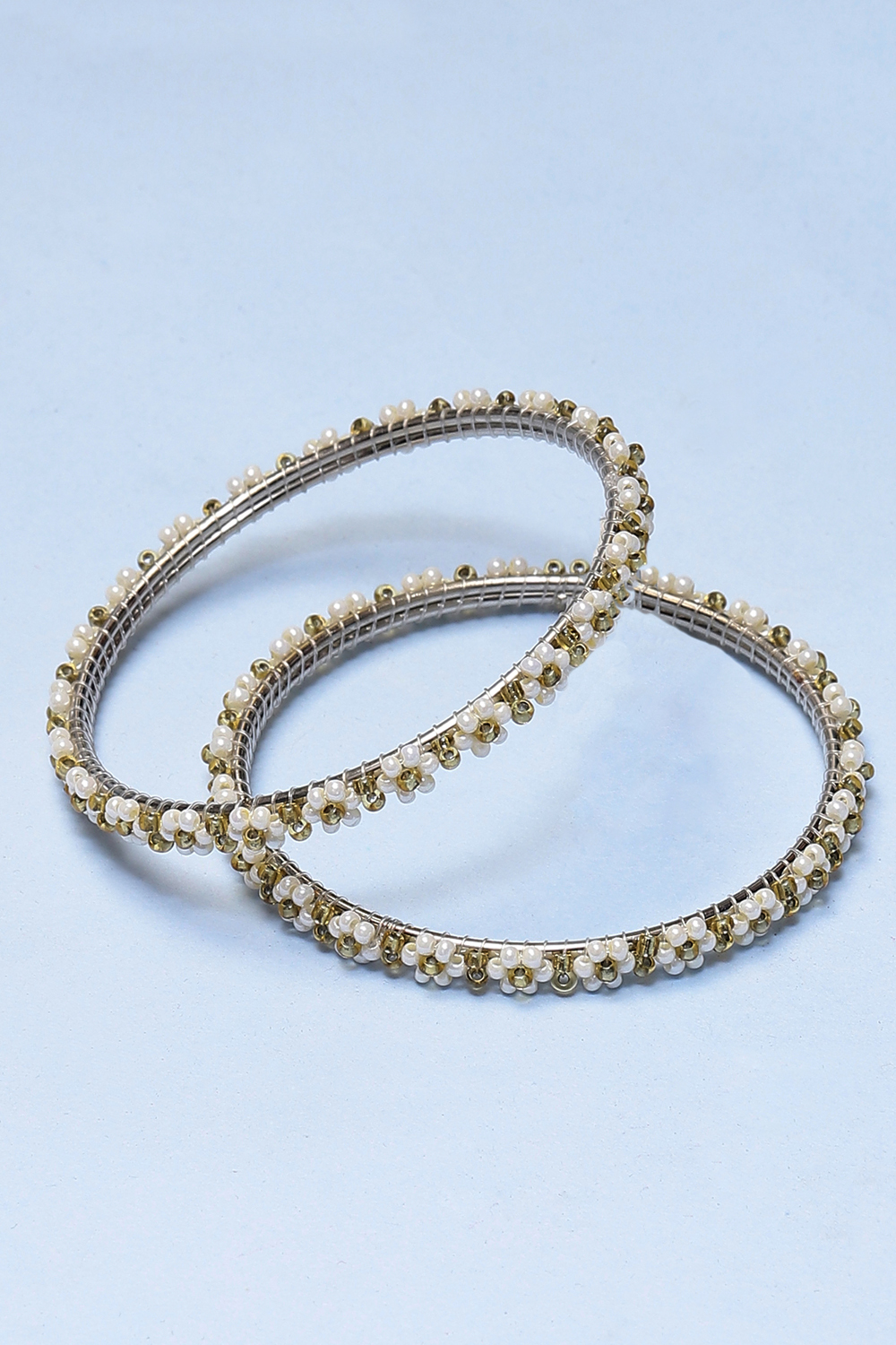 Gold And White Girls Bangles at Biba India